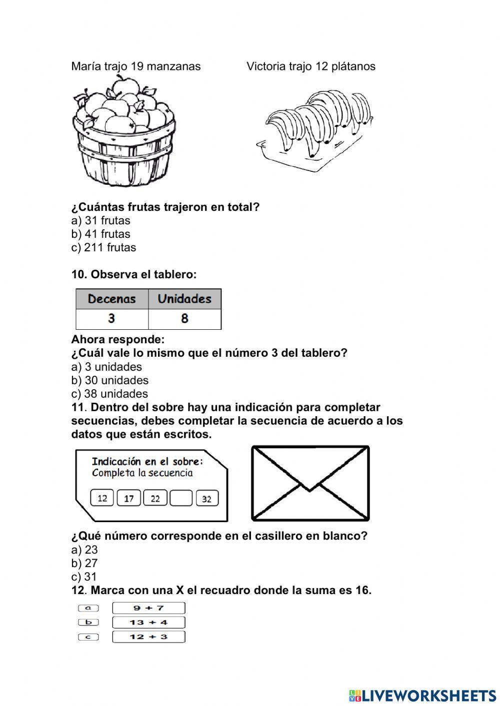Matemática interactive worksheet | Live Worksheets