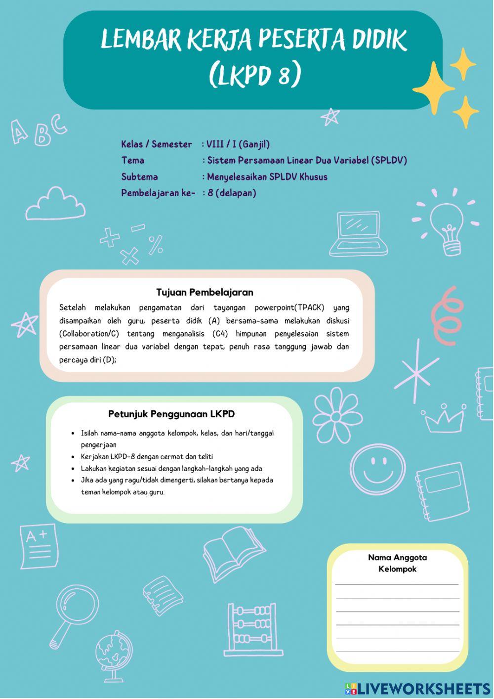 LKPD 8 online exercise for | Live Worksheets