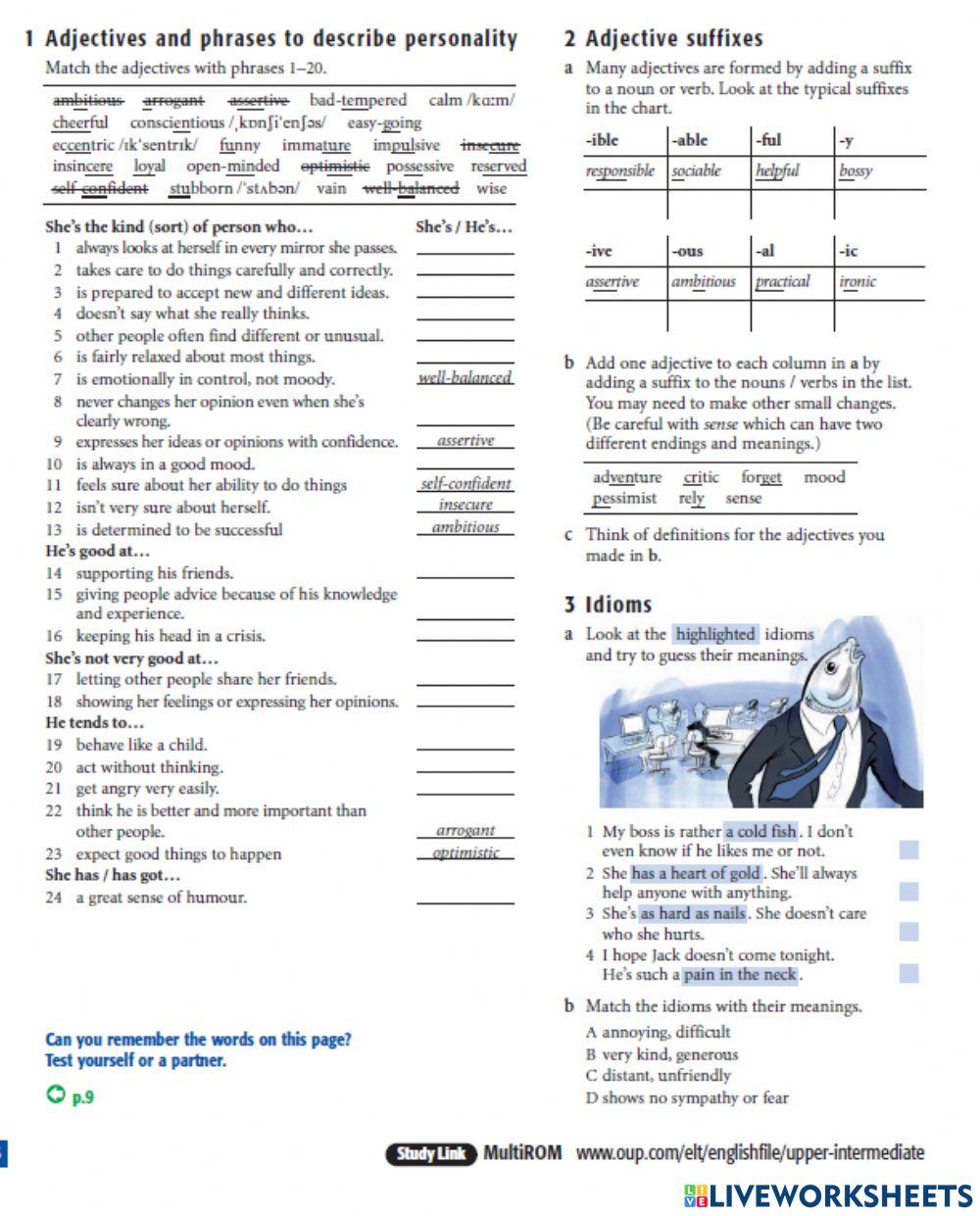 NEF upper Personality online exercise for | Live Worksheets