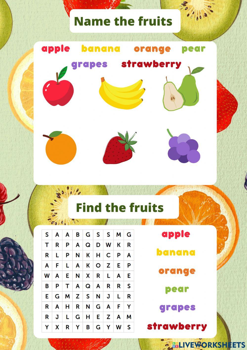 2161080 | Fruits | solomiaogar_10 | LiveWorksheets