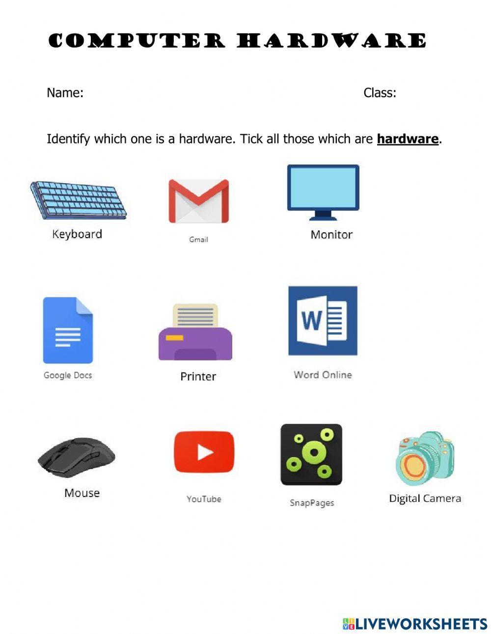 Computer Hardwa… | Free Interactive Worksheets | 2132723