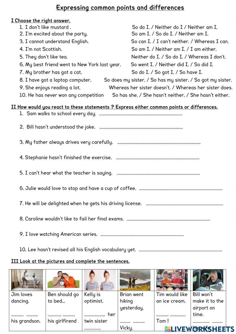 Expressing comm… | Free Interactive Worksheets | 2132764