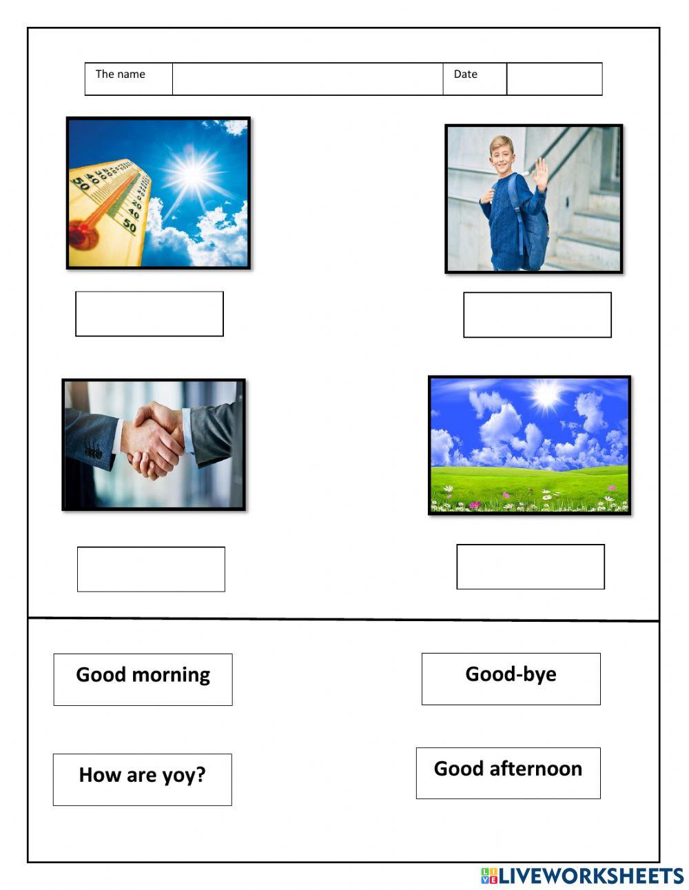 greeting online exercise for | Live Worksheets