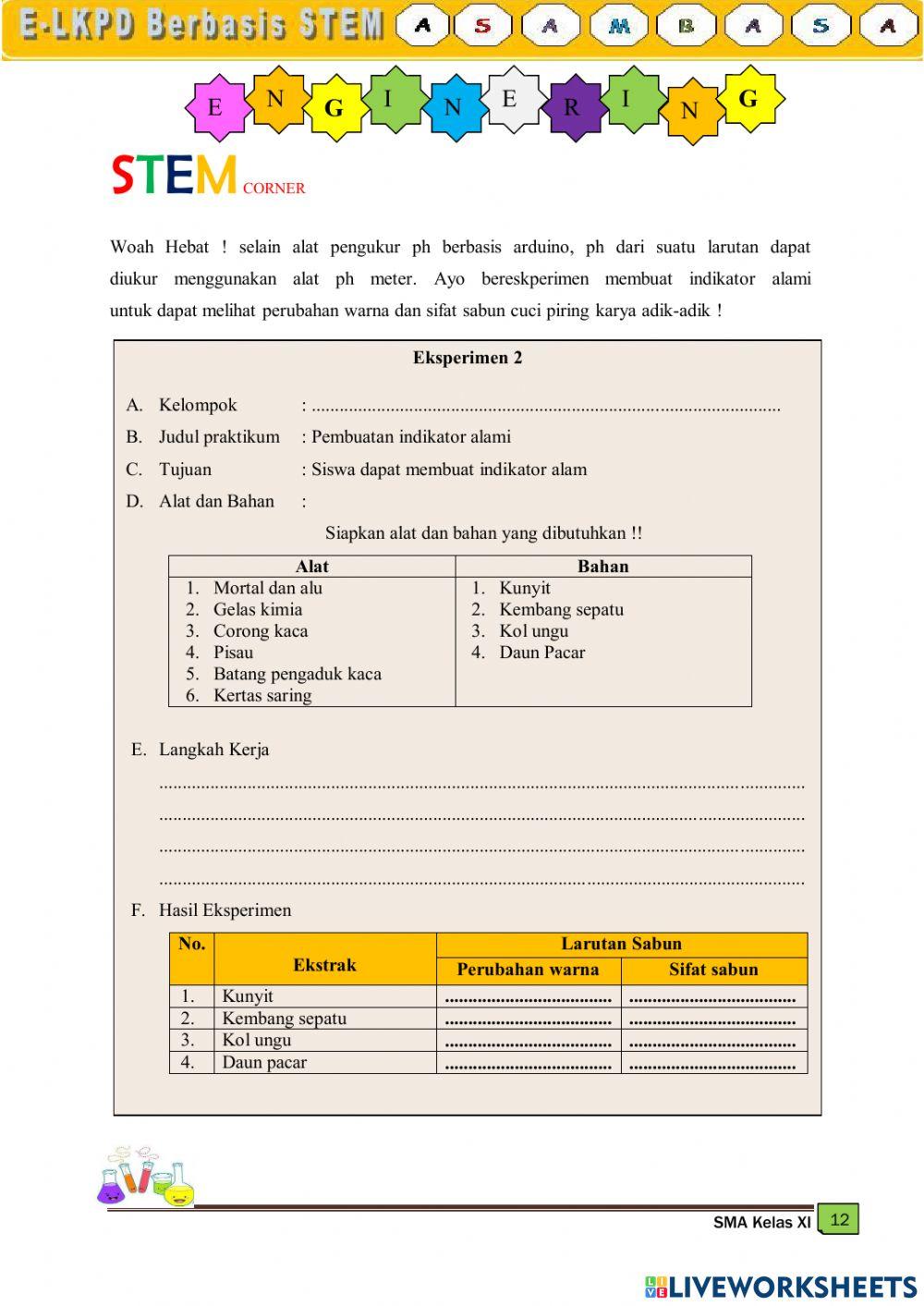 Pertemuan ke-2 asam basa worksheet | Live Worksheets