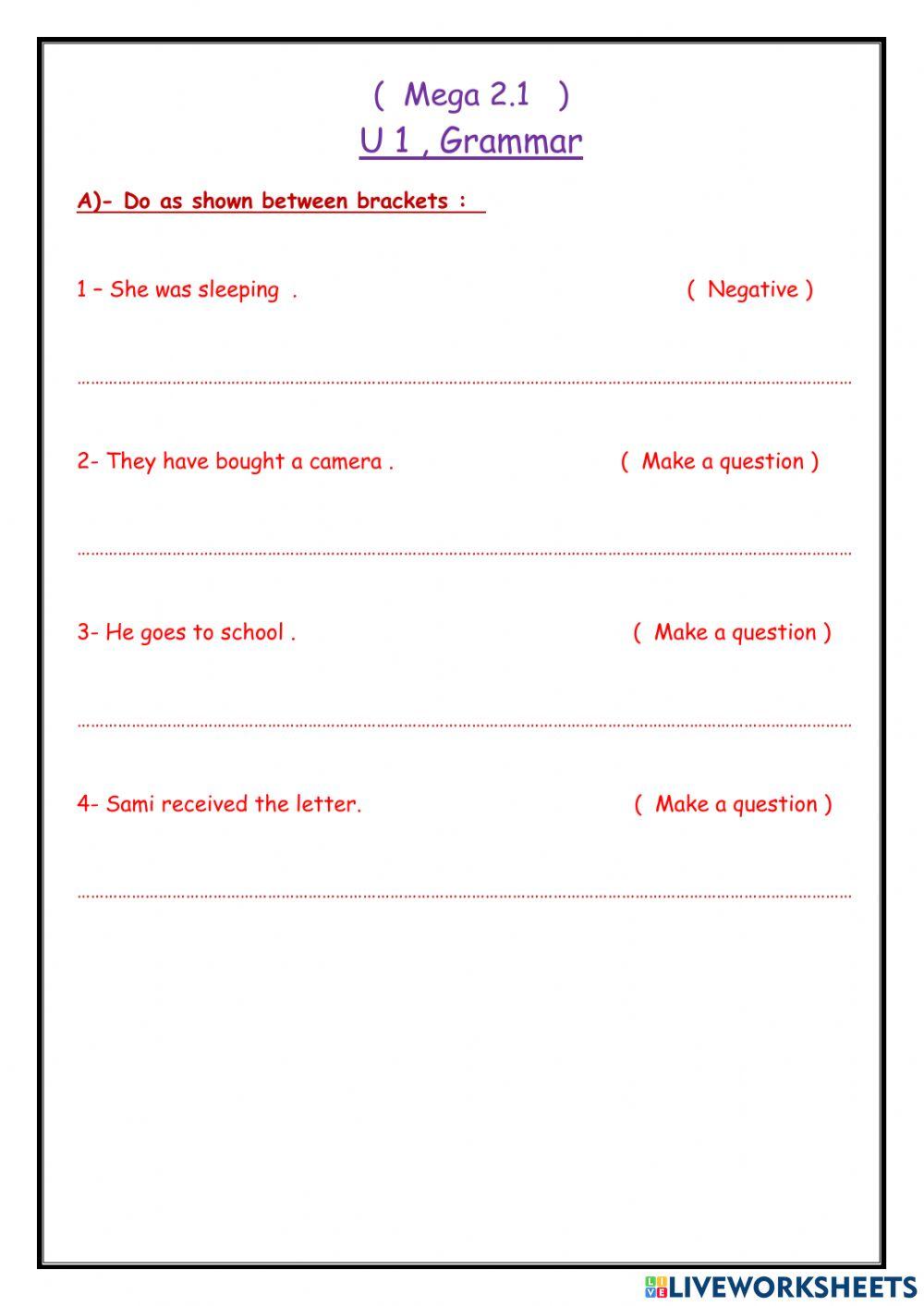 6898366 | U1, Grammar | abutamiem | LiveWorksheets