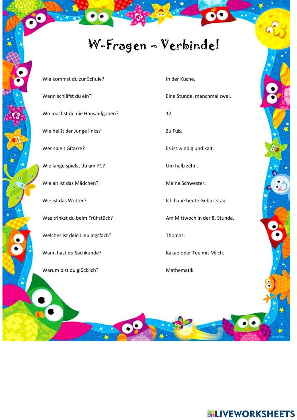 W-Fragen | Cuichot | Live Worksheets