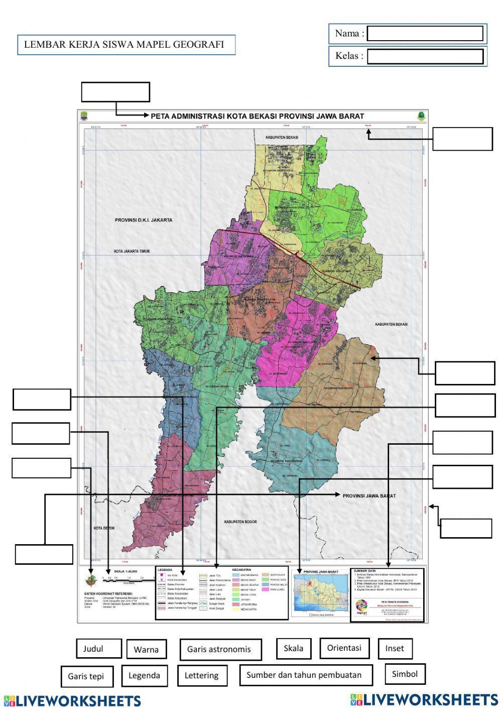 Komponen peta | Live Worksheets