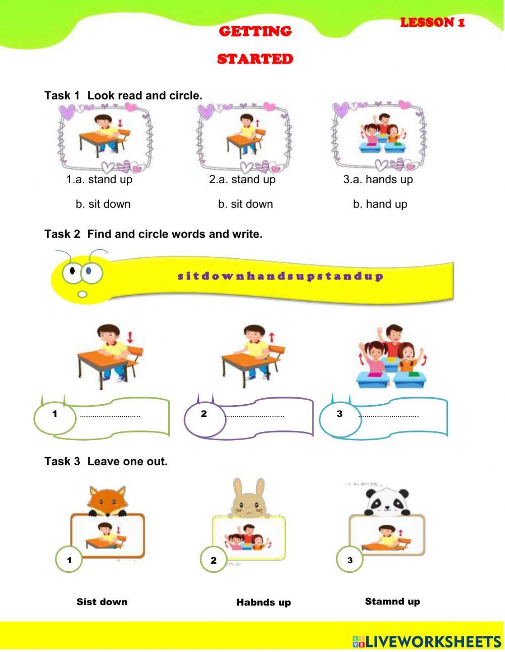 E3 - Getting started worksheet | Live Worksheets