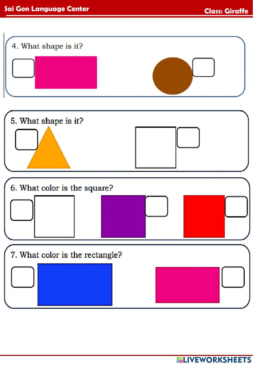 A4. Shapes | Free Interactive Worksheets | 2134166