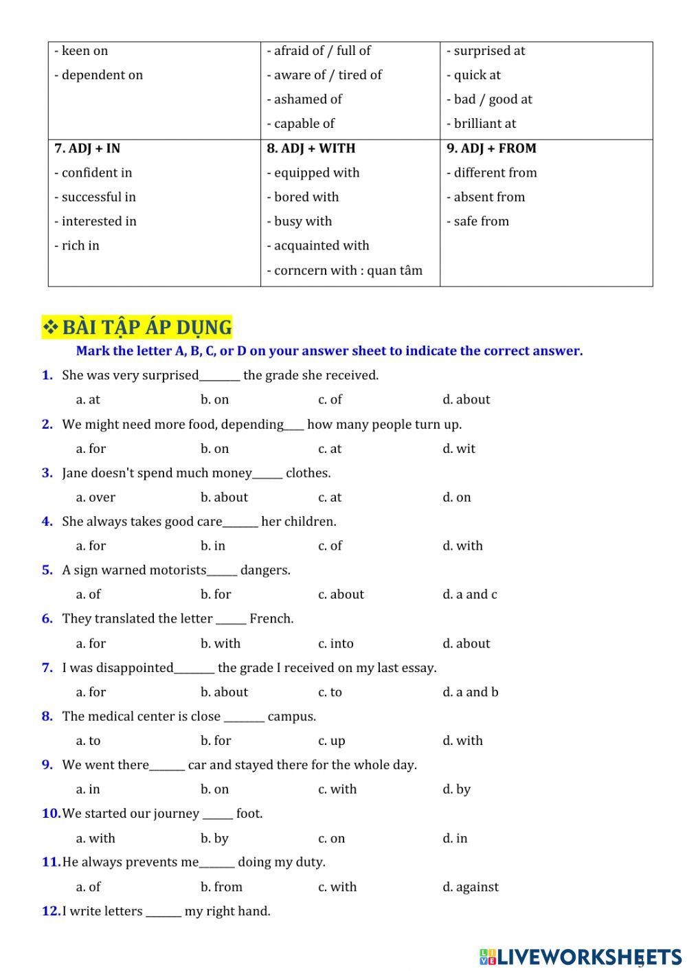 Test 10 - English worksheet | Live Worksheets