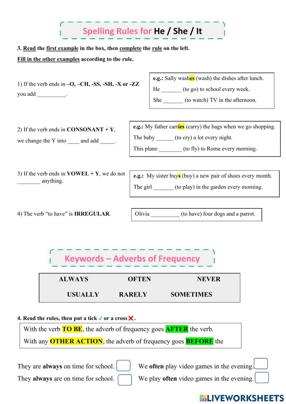 KET 5 - Present Simple worksheet | Live Worksheets