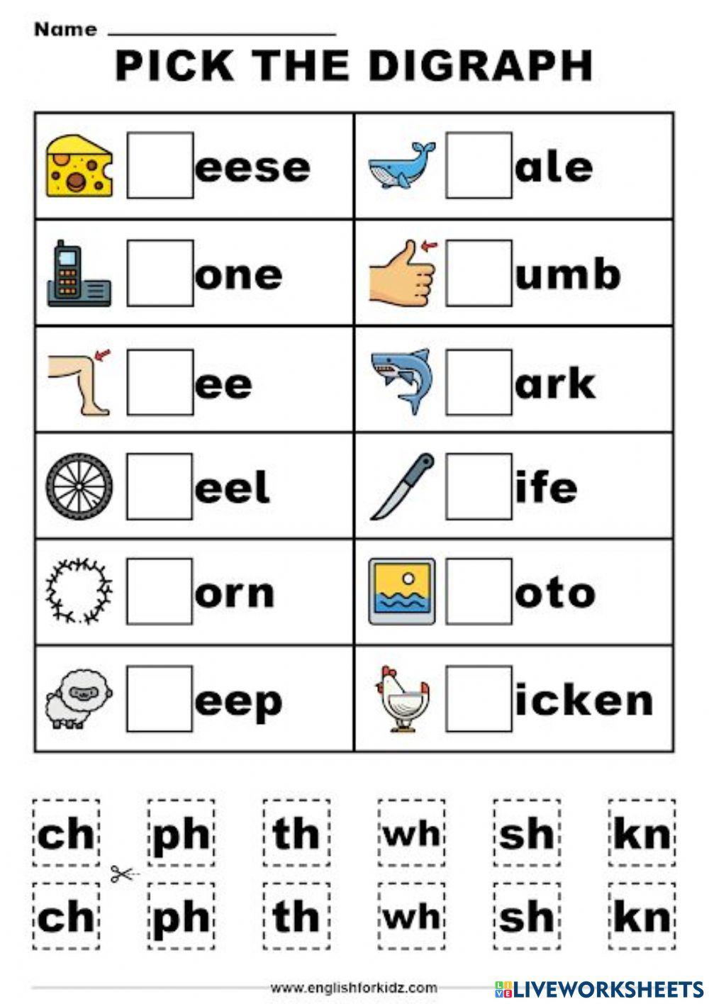 Diagraphs activity for Preparatoria | Live Worksheets