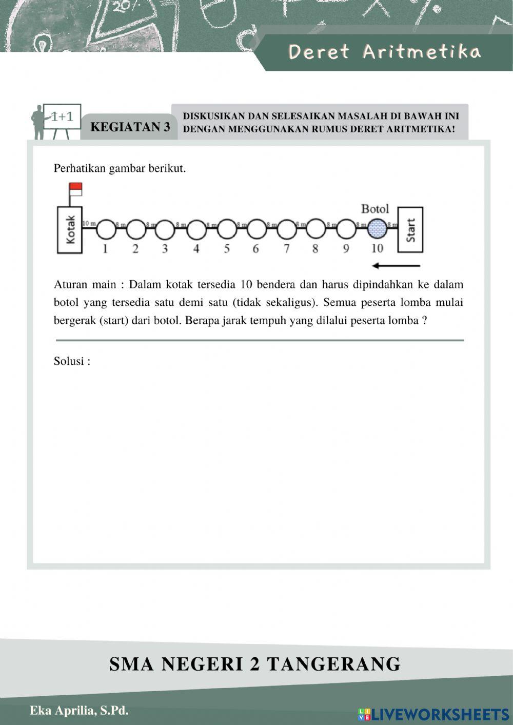 Deret Aritmetika interactive worksheet | Live Worksheets