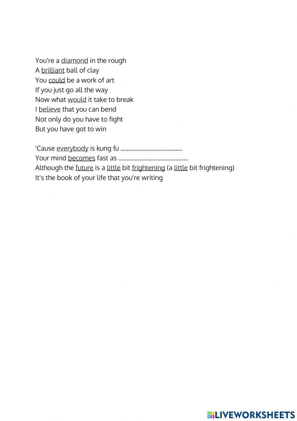 2136678 | Kung Fu fighting | Aleksandra | LiveWorksheets