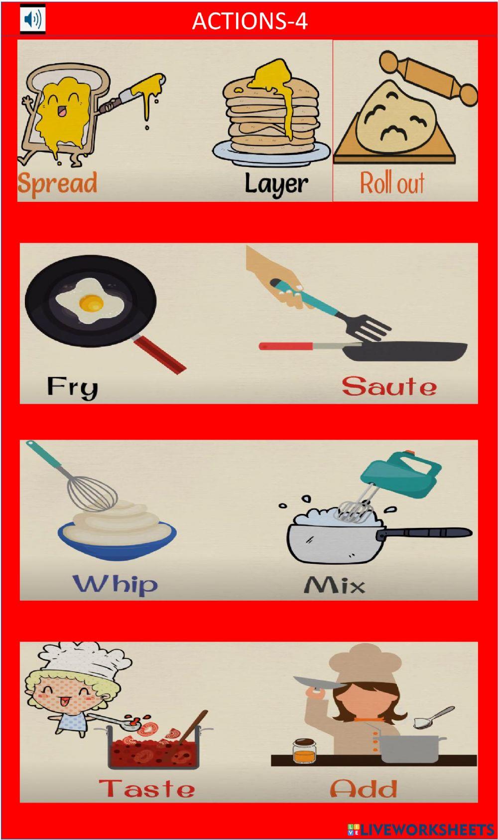 Actions 4 online worksheet | Live Worksheets