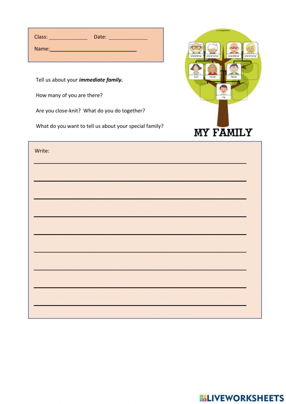 About My Family online exercise for | Live Worksheets