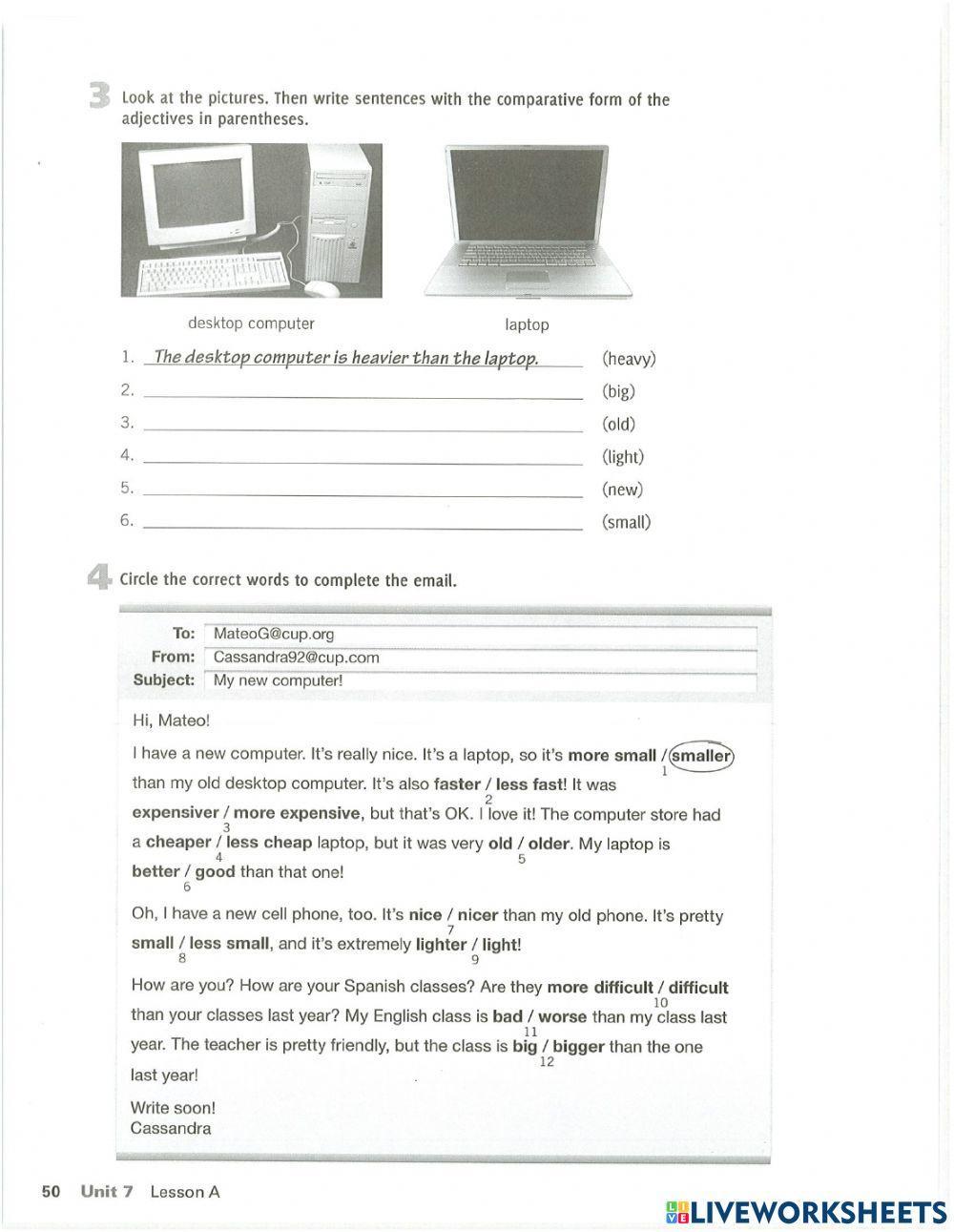 MIEN Unit 7 Lesson A worksheet | Live Worksheets