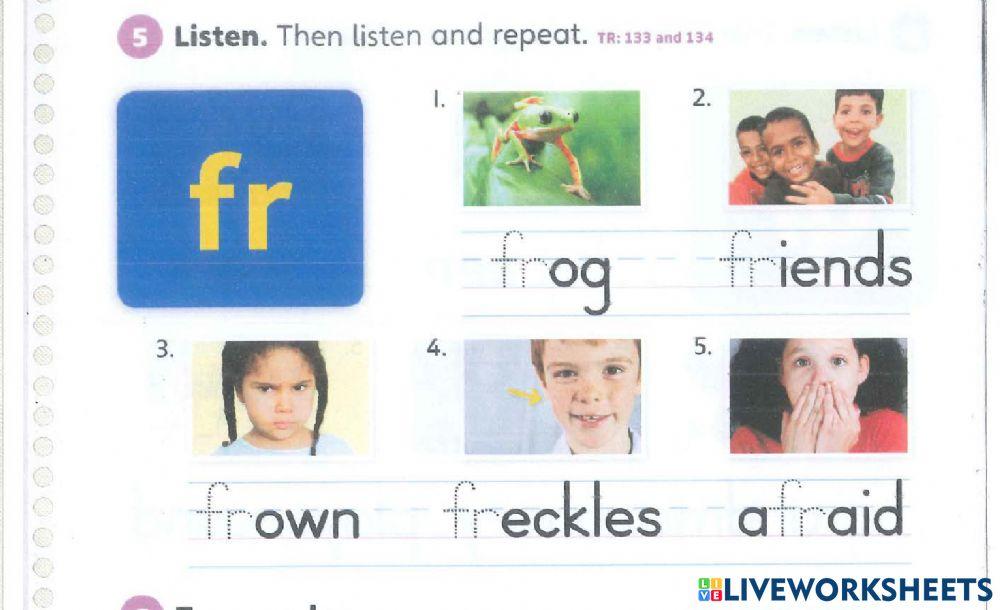 Phonics fl fr g… | Free Interactive Worksheets | 2137443
