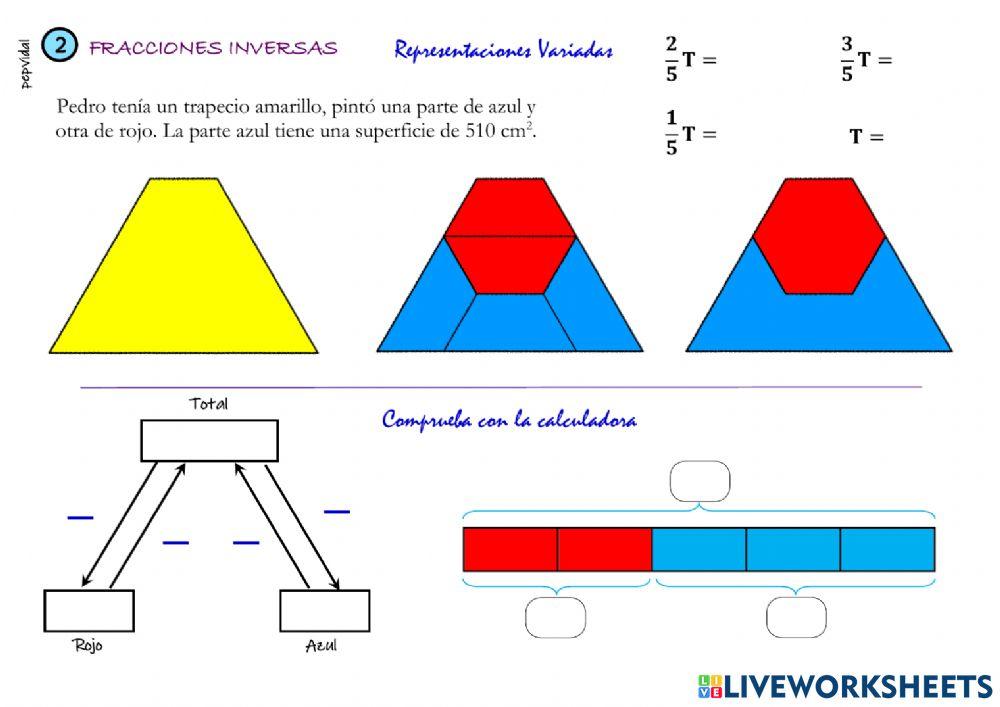 Fracciones Inversas geométricas B 2 worksheet | Live Worksheets