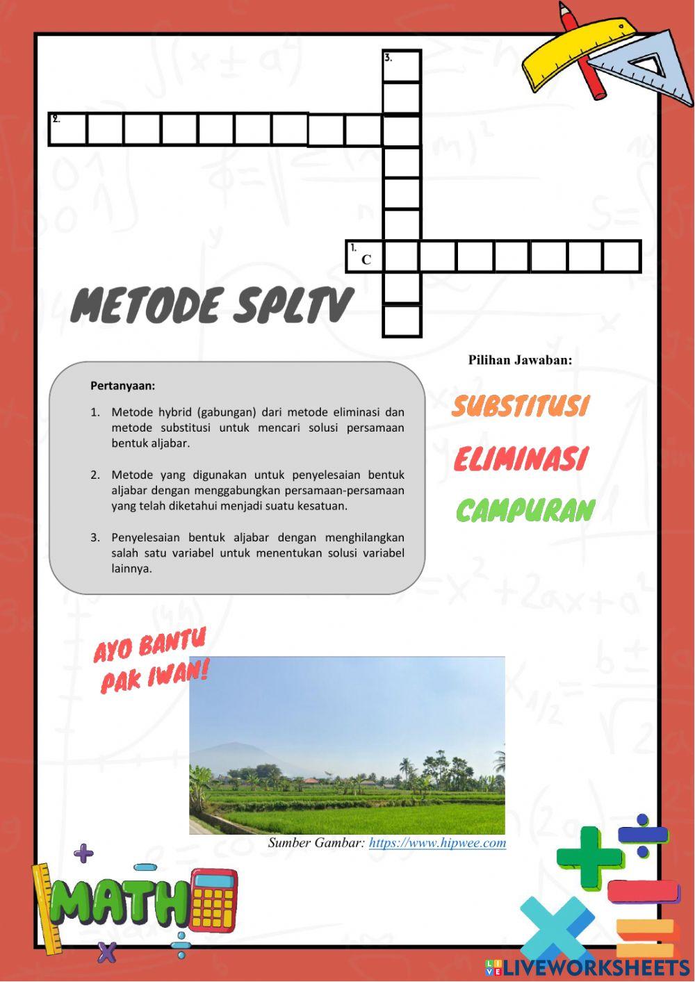 LKS SPLTV (Sistem Linear Tiga Variabel) worksheet | Live Worksheets