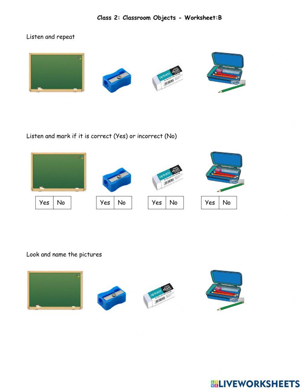2255906 | CL-2:Classroom object: Worksheet-B | ychoeki