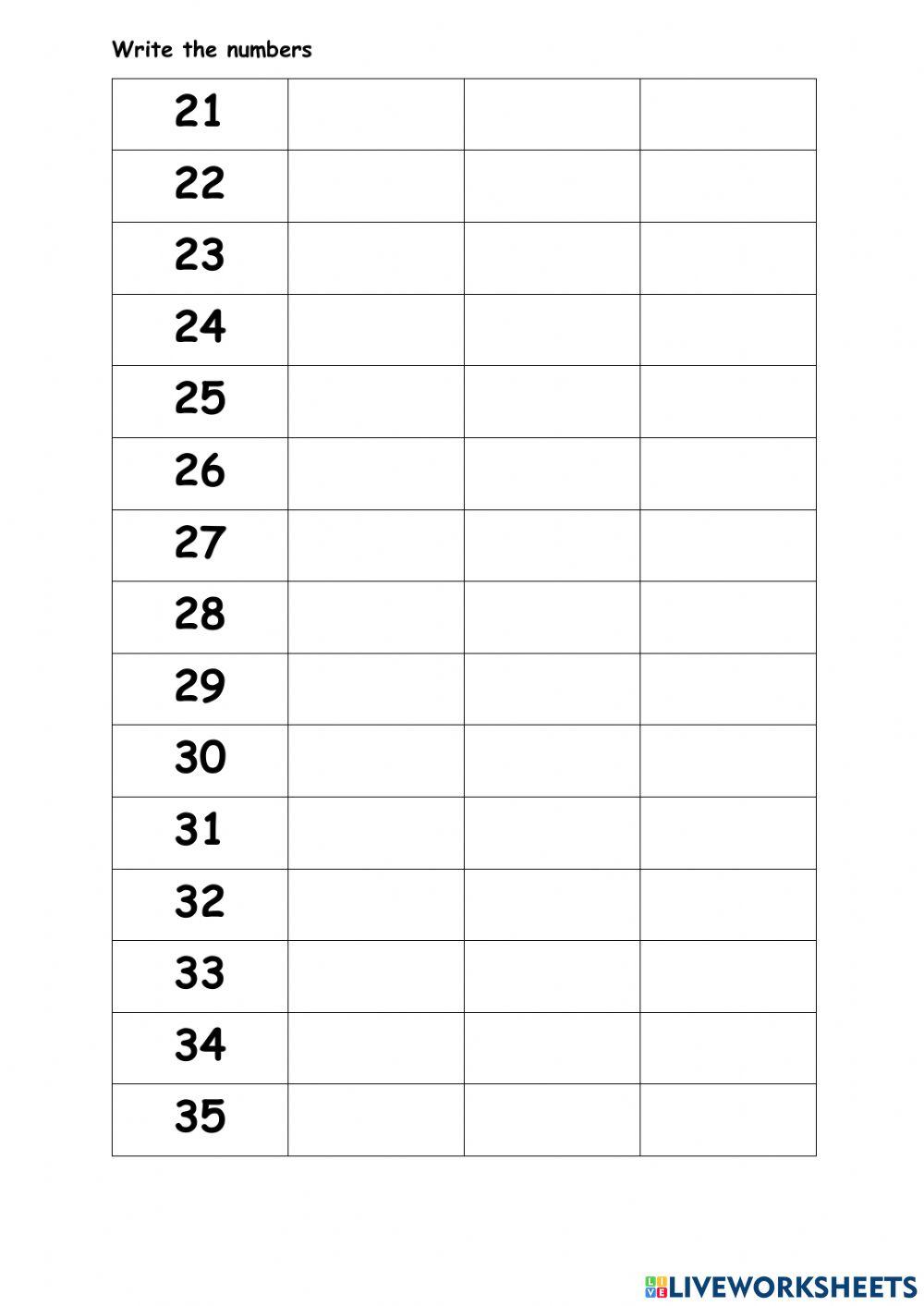 Whole numbers worksheet for 3 | Live Worksheets