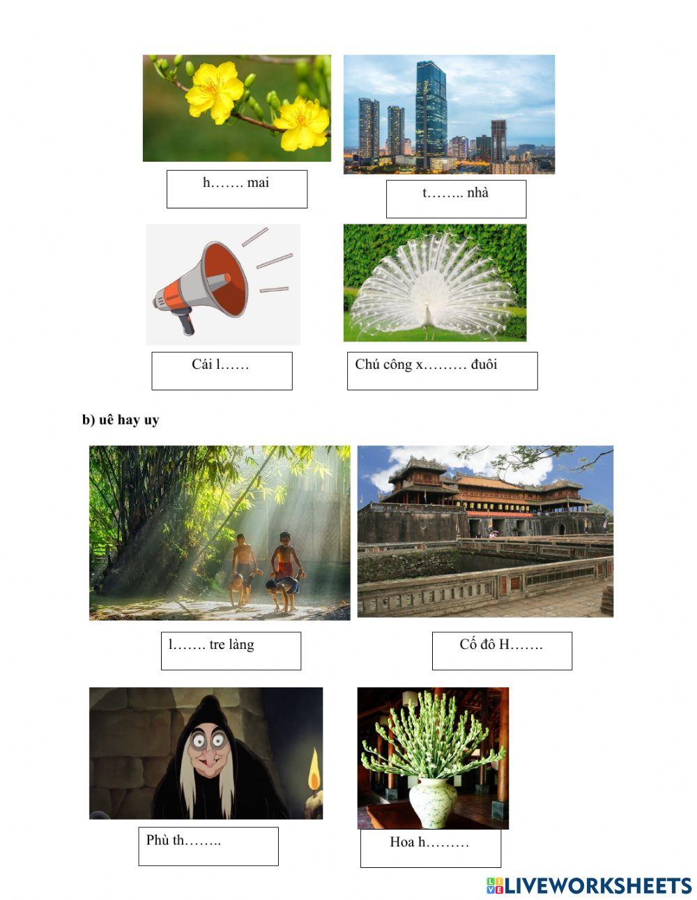 Vietnamese interactive worksheet for 1 | Live Worksheets