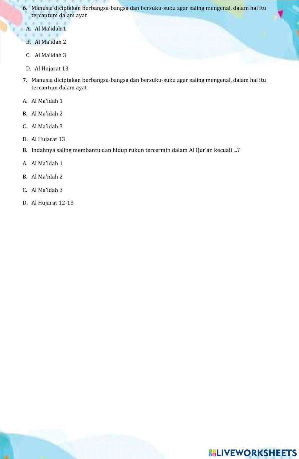 Penilaian Harian Pelajaran Indahnya Saling Membantu dan Hidup Rukun ...