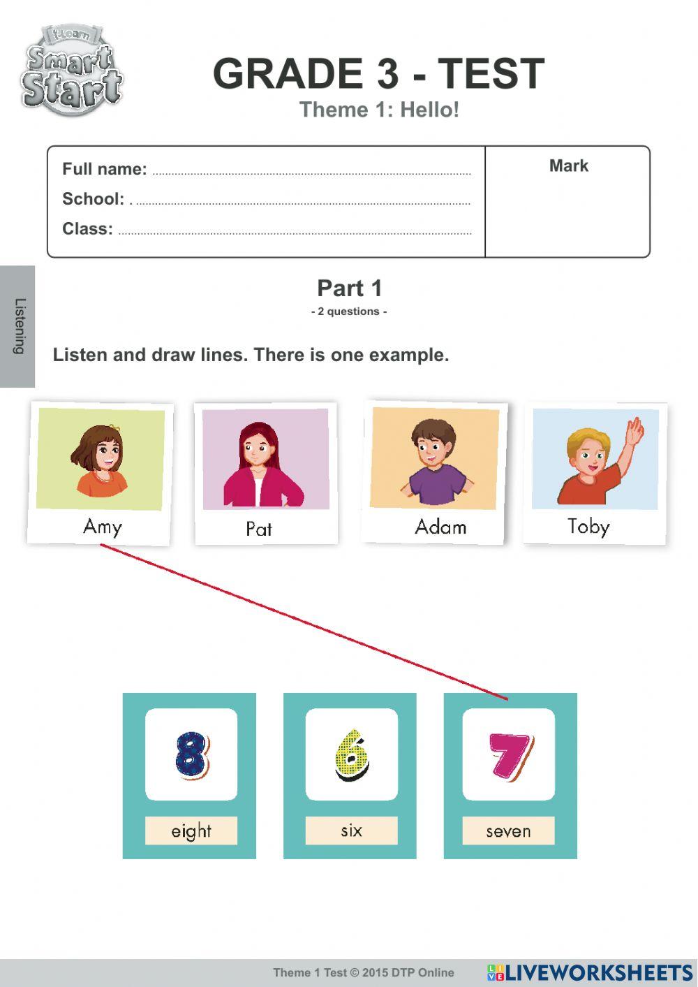 Theme 01 - G3 I learn-2023 worksheet | Live Worksheets