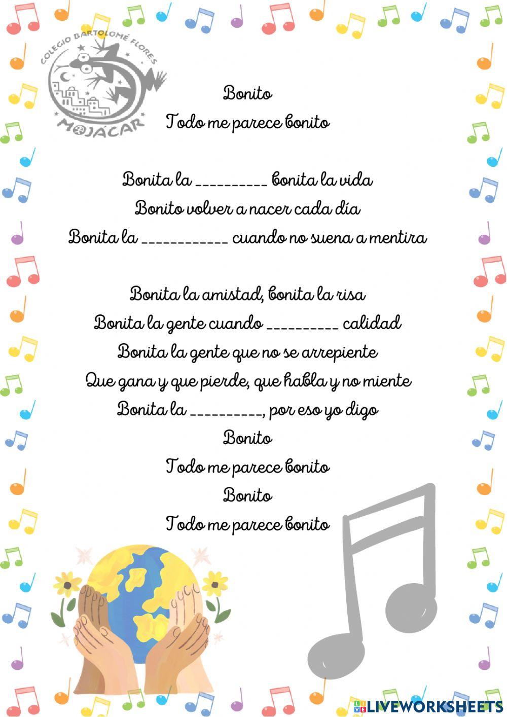 Bonito, Jarabe de Palo worksheet | Live Worksheets