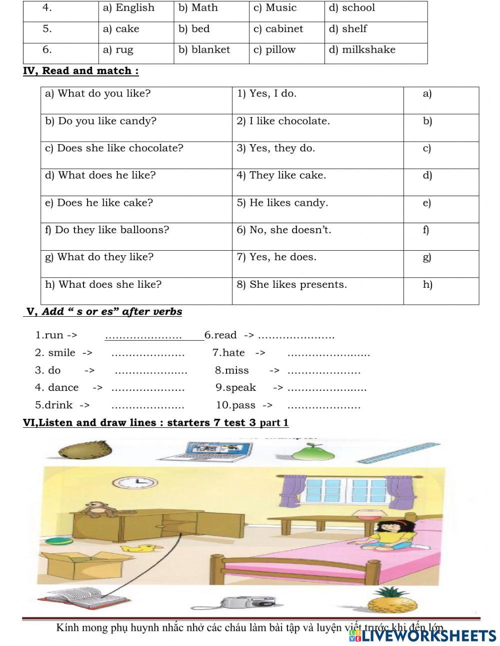 Homework for tet holiday 3a3 worksheet | Live Worksheets