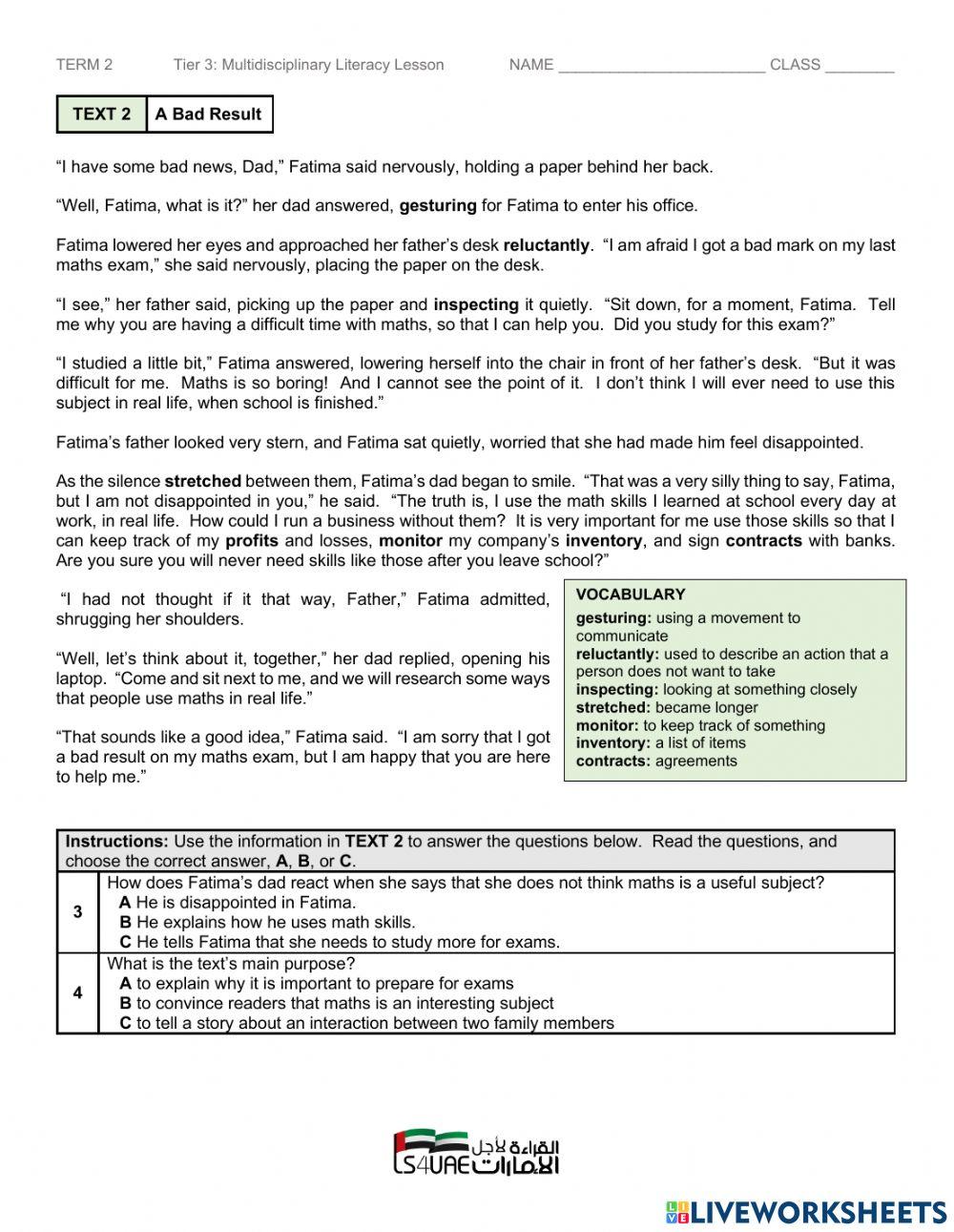 2263398 | Ls4uae | imansiddiqui | LiveWorksheets