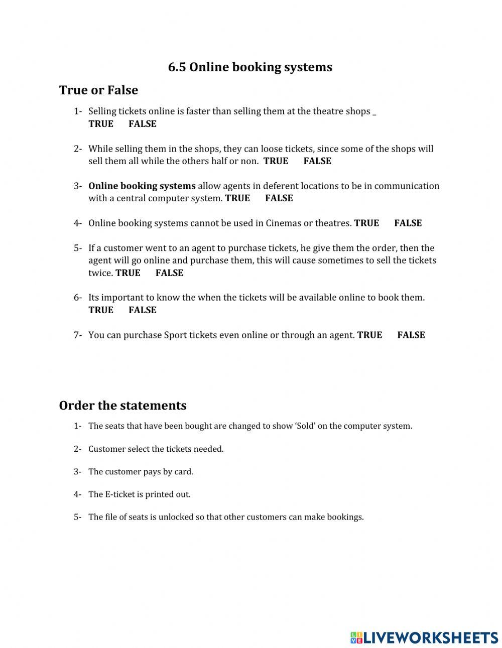 ICT Chapter 6 - Online system 2888147 | Ramzi Massoud