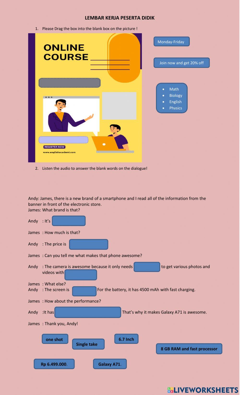 Brochure exercise | Live Worksheets