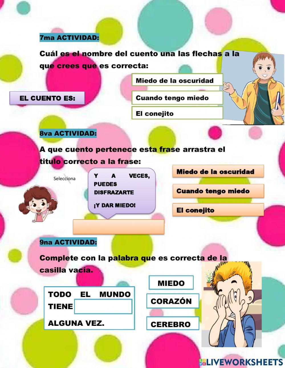 Cuando tengo miedo interactive worksheet | Live Worksheets