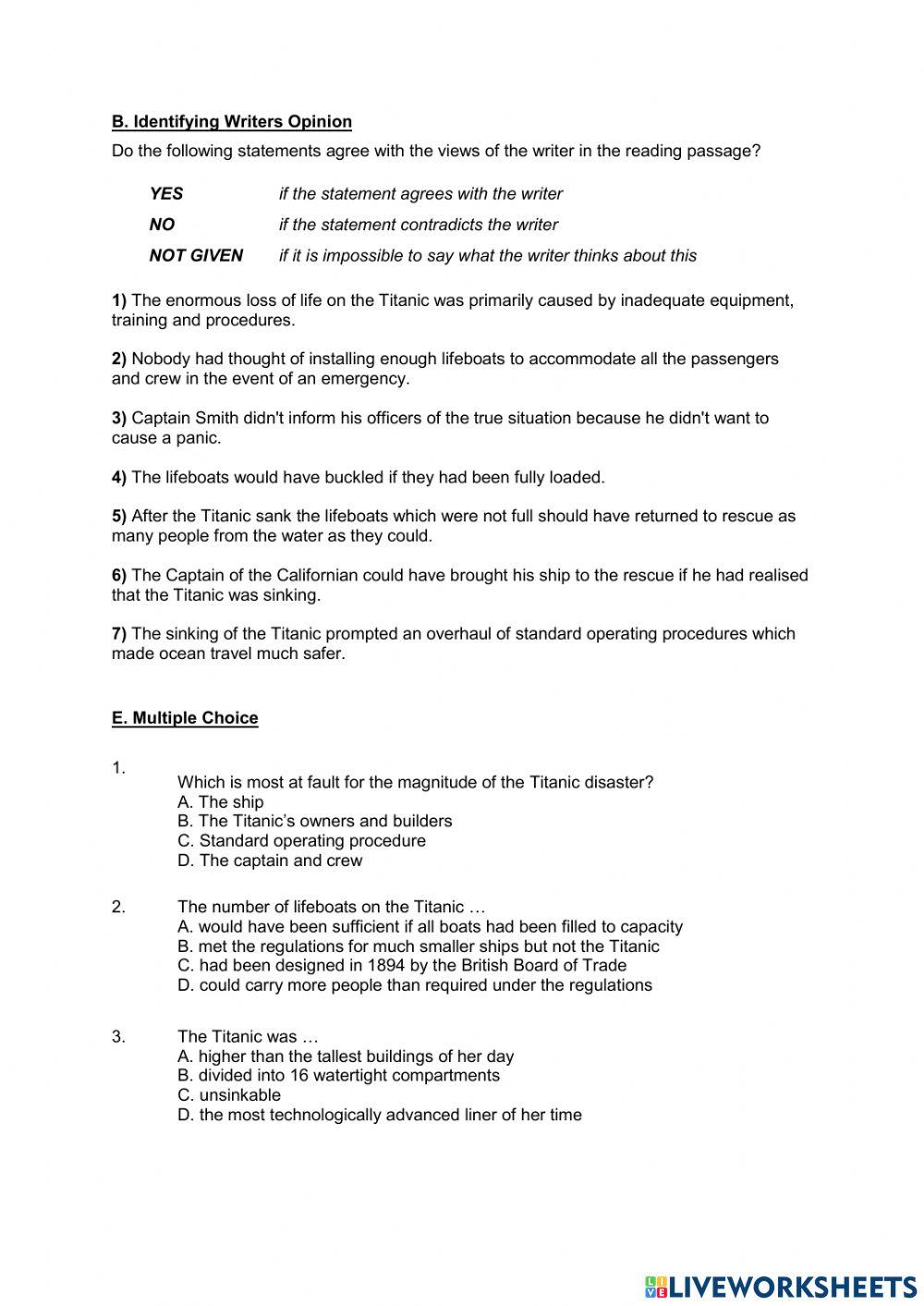 Titanic Reading 3660099 | Mohd Irfan Hasif Nor Razzaman