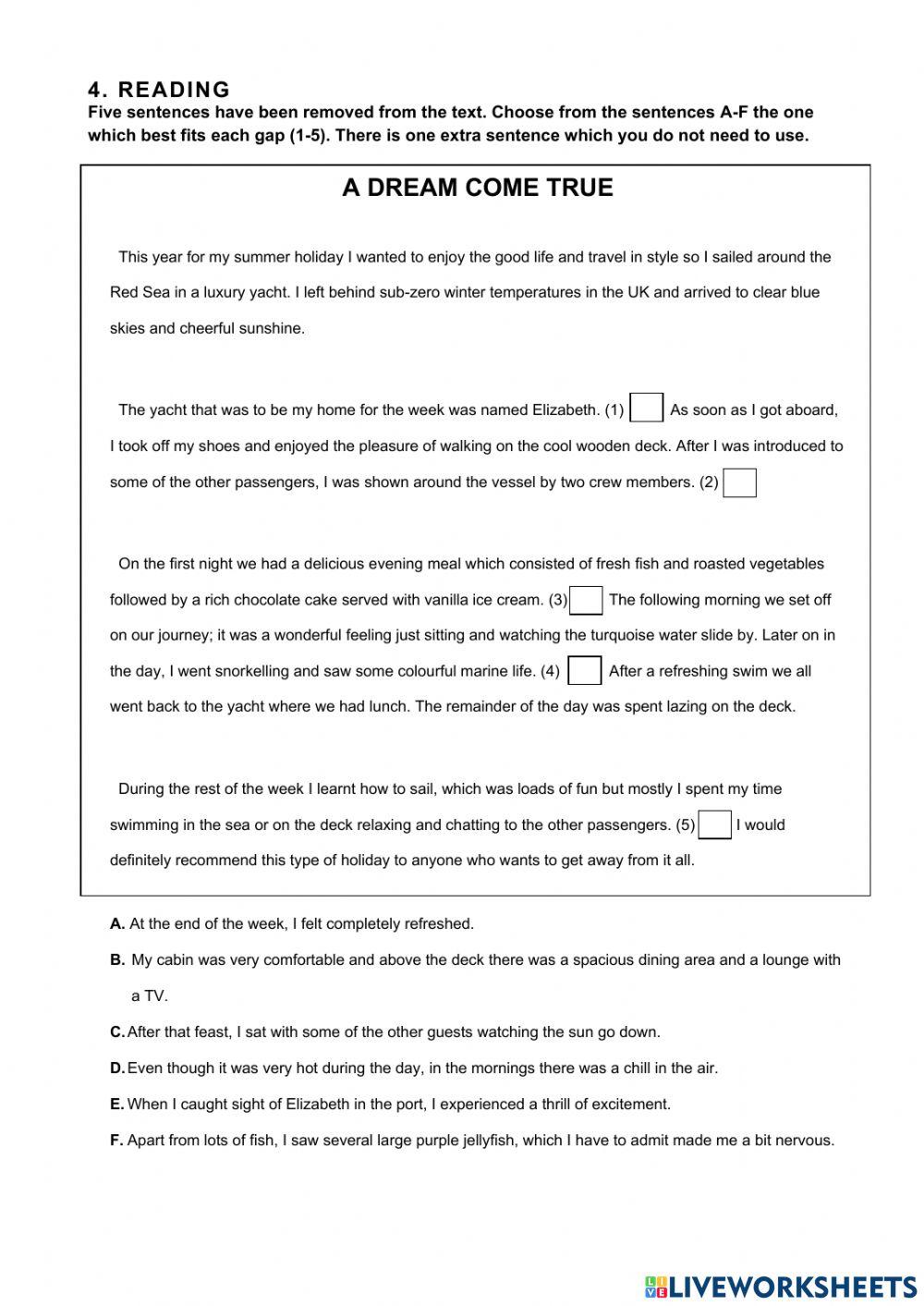 New Destination… | Free Interactive Worksheets | 3660107