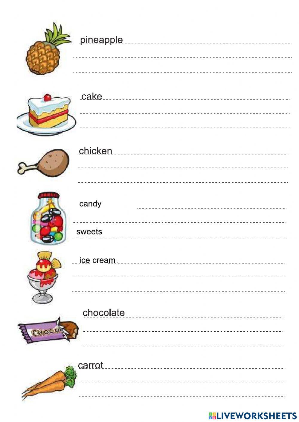Food and drink - lesson 1 worksheet | Live Worksheets
