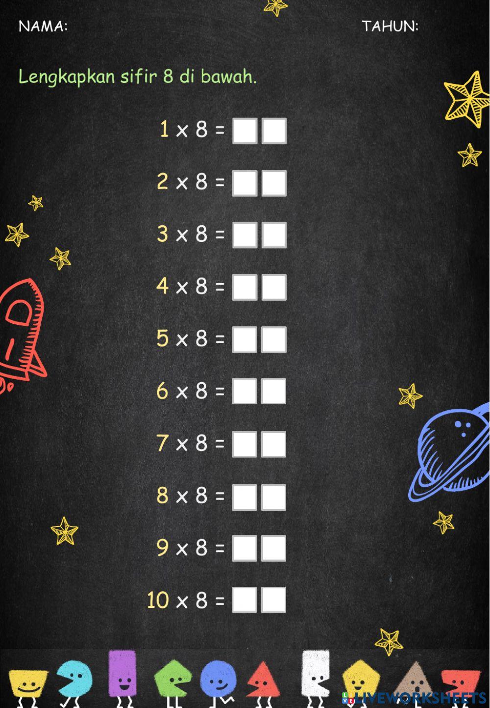 MATEMATIK: BIJAK SIFIR 8 online exercise for | Live Worksheets