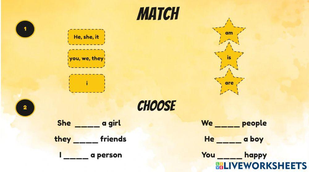 Verb -to be- interactive activity for Intermideate | Live Worksheets