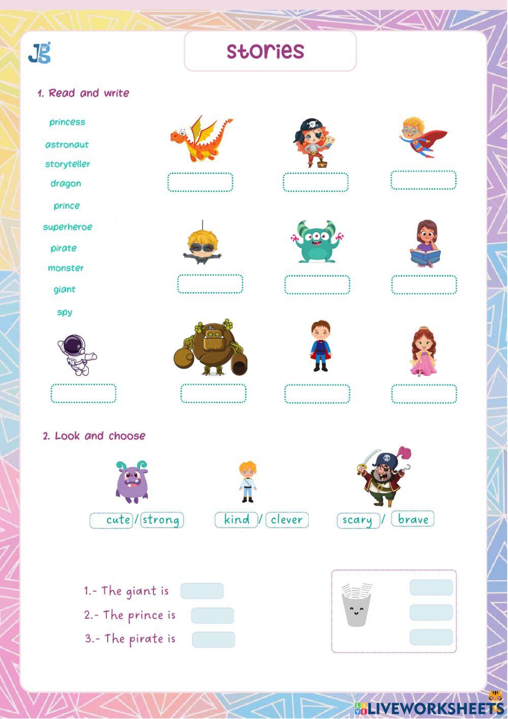Stories 4 worksheet | Live Worksheets