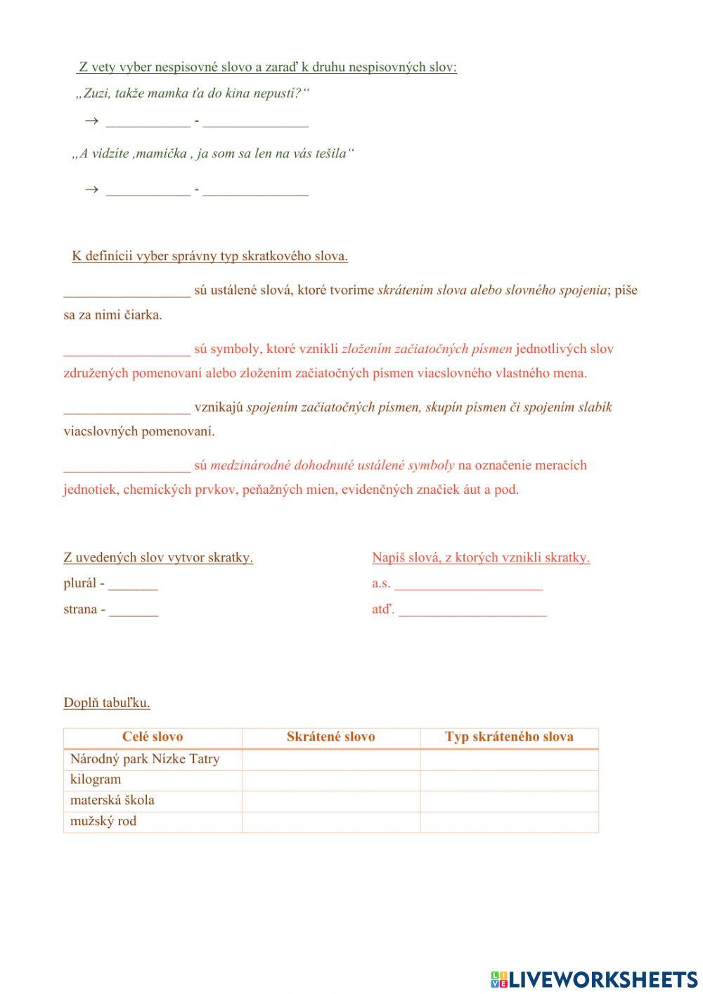 Polročné opakov… | Free Interactive Worksheets | 2267680