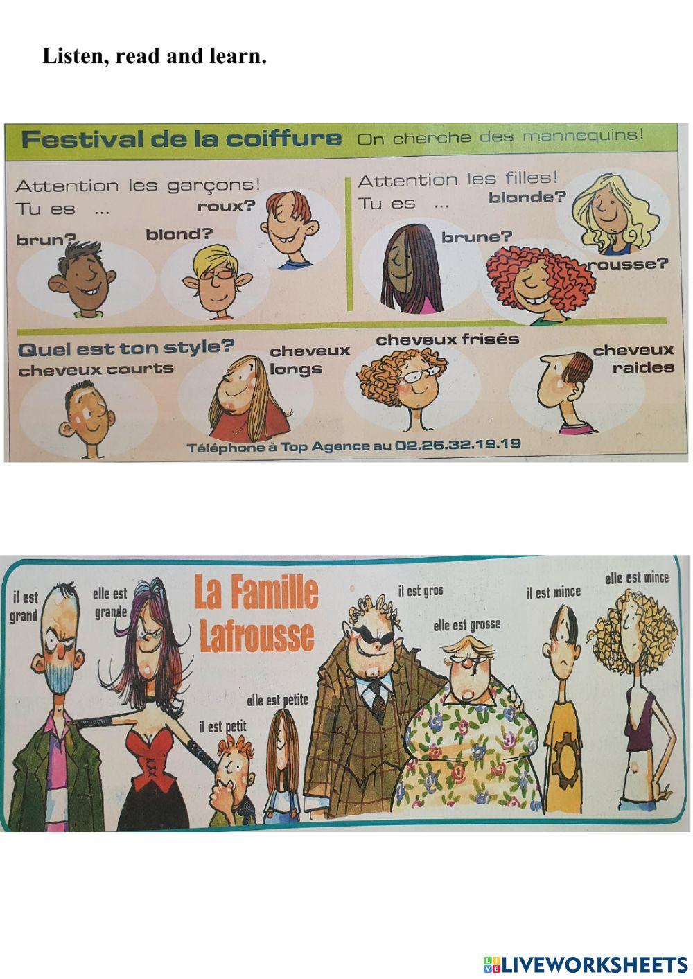 Description physique free online activity | Live Worksheets