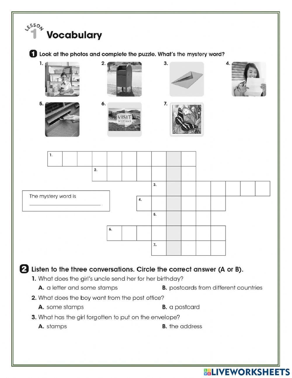 Communication Unit 1 Lesson 1 worksheet | Live Worksheets