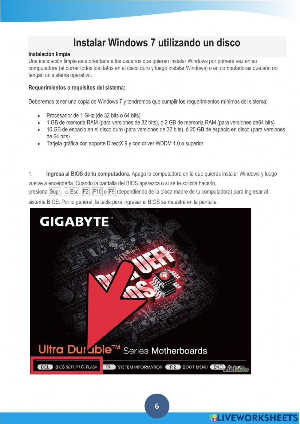 Windows online activity for windows | Live Worksheets