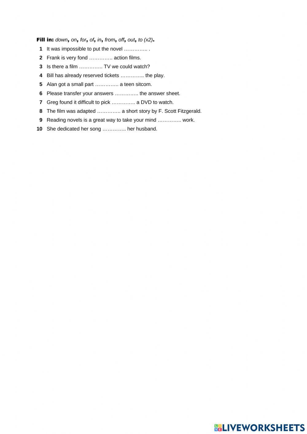 Unit4 on screen a2+-b1 online exercise for | Live Worksheets