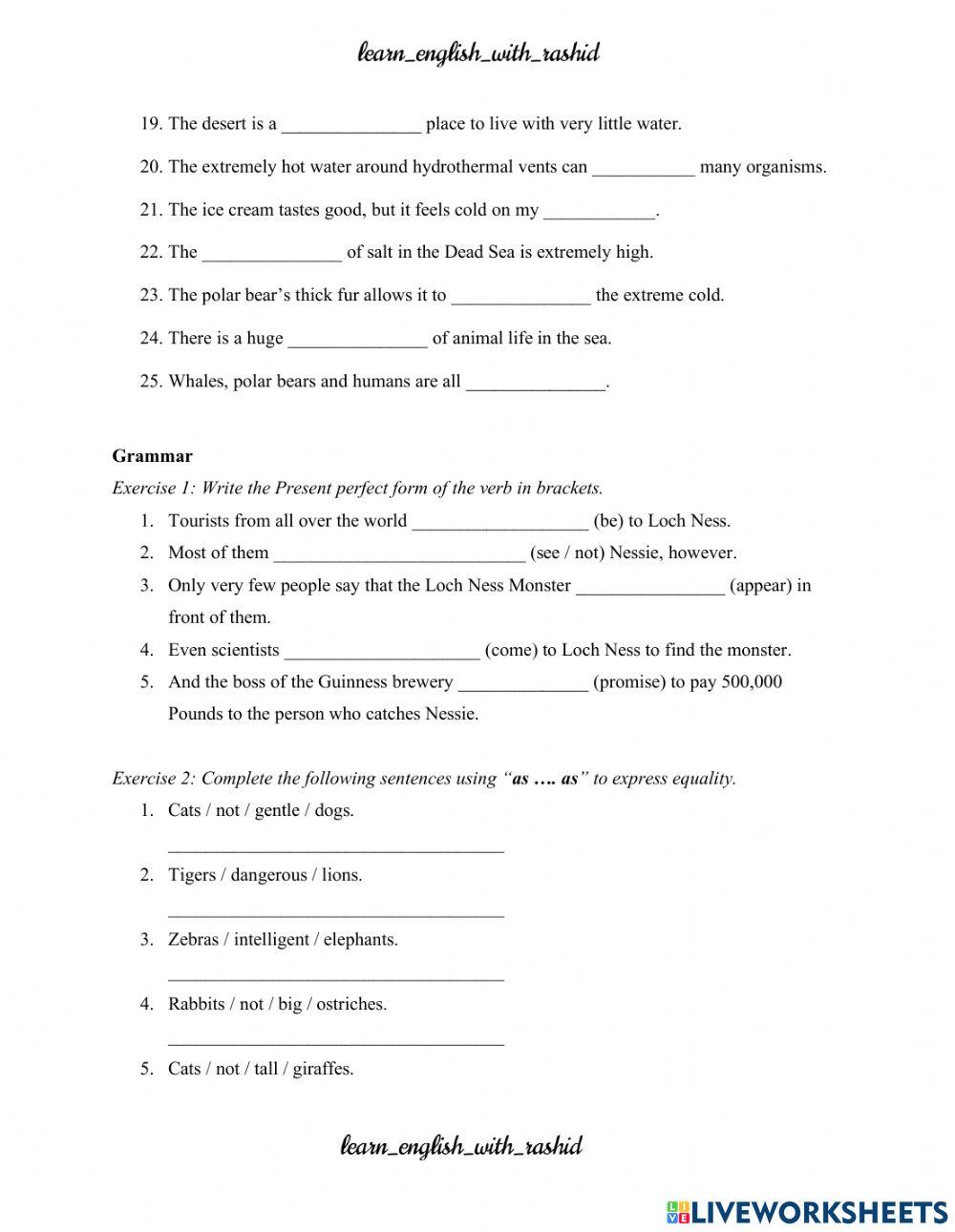 GRADE 8 UNIT 5 VOCABULARY REVISION online exercise for | Live Worksheets