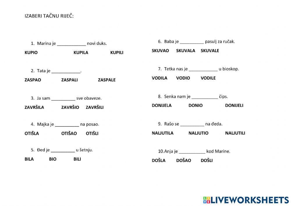 Glagolcki pridj… | Free Interactive Worksheets | 2268729