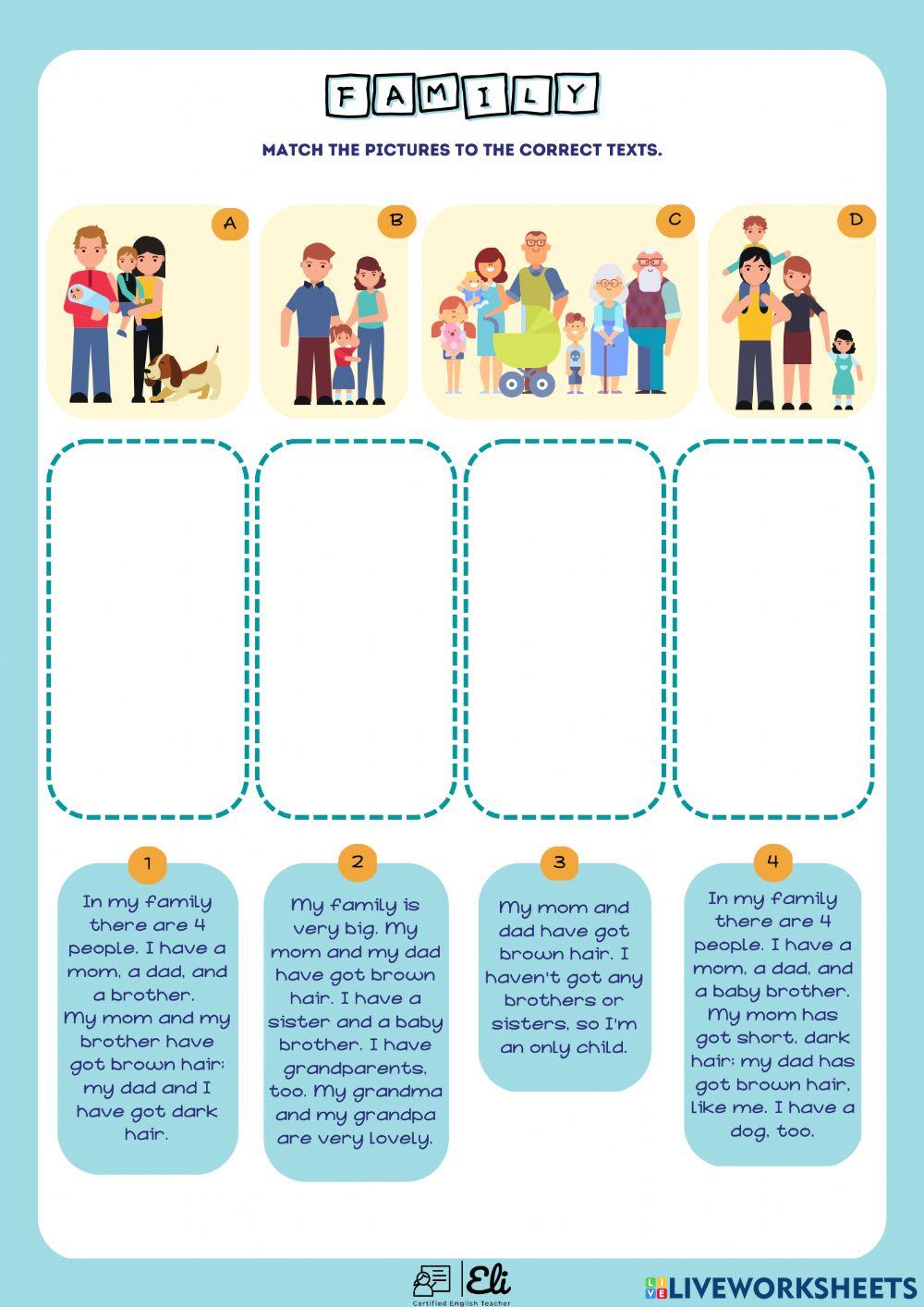 Family online exercise for Grade 4 | Live Worksheets