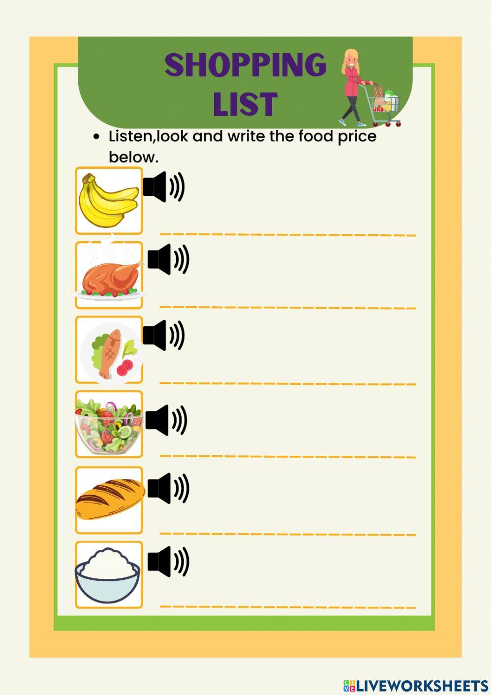 Food prices (ce… | Free Interactive Worksheets | 2268998